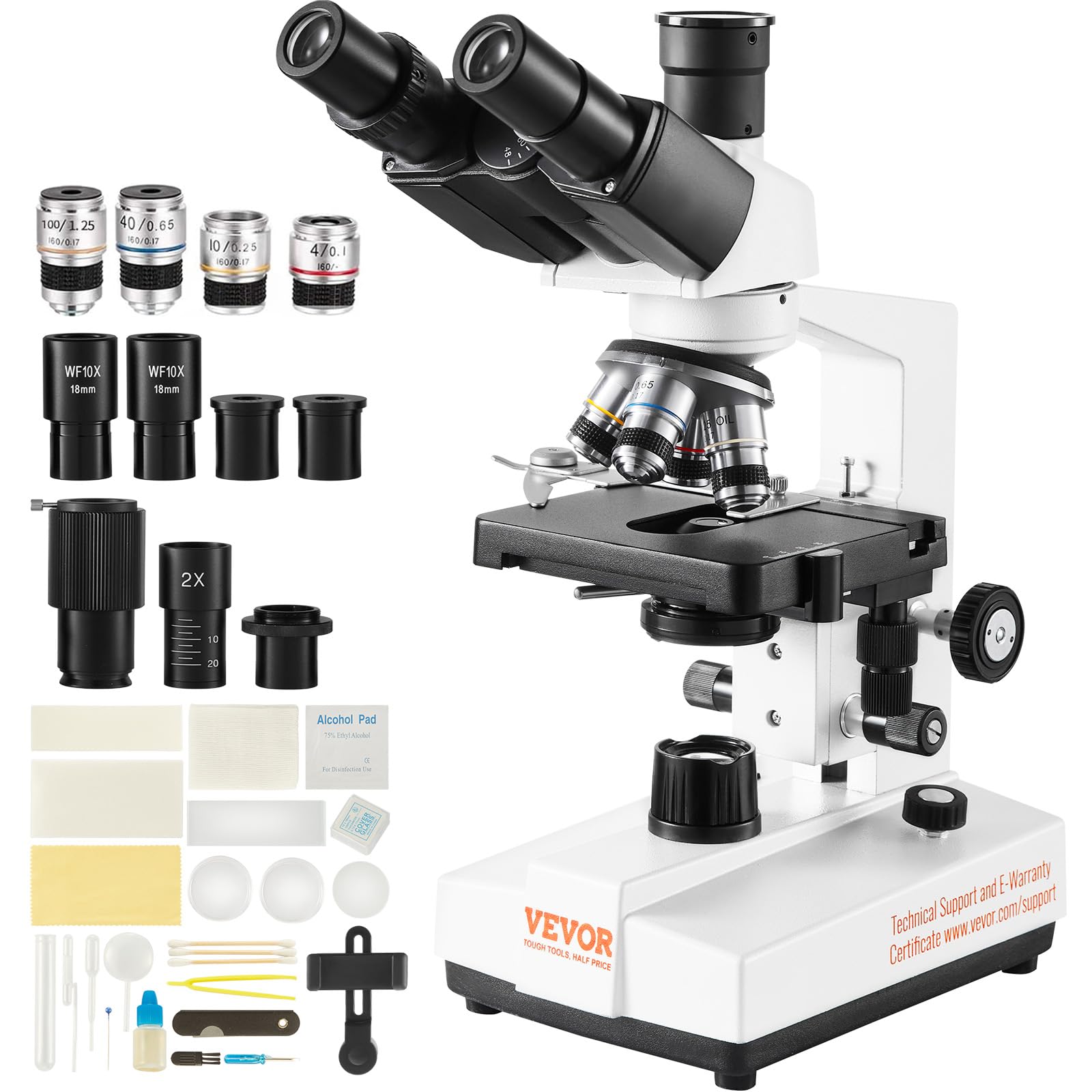 Amazon.com: VEVOR Compound Trinocular Microscope, 40X-5000X ...