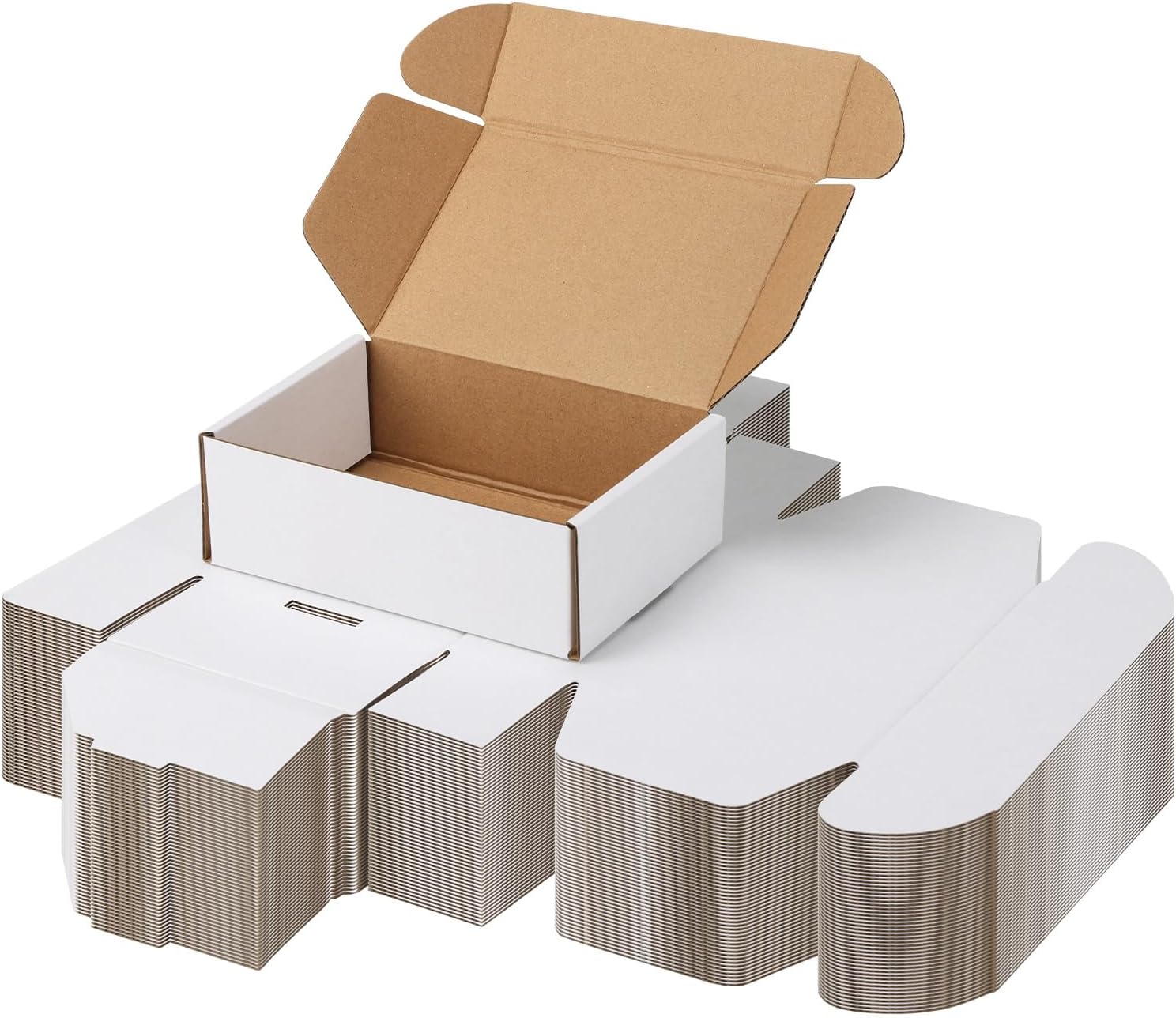 Amazon.com: PHAREGE 6x4x2 Inch Shipping Boxes 50 Pack White, Tab Lock ...