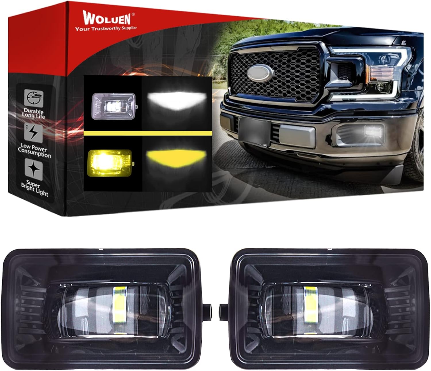 Amazon.com: Upgraded Dual Color Led Fog Lights For Ford F-150 Fog Light ...