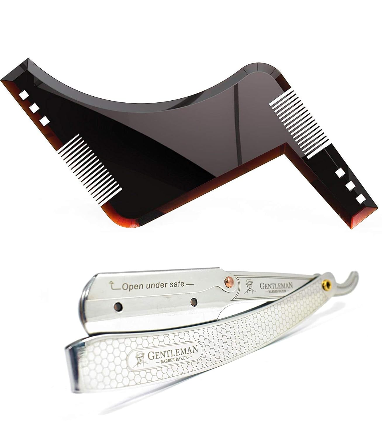 Fortive Gentleman Razor Stainless Steel With Beard Shaper Tool, Barber ...