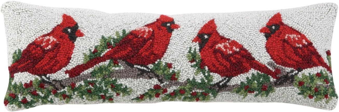 Amazon.com: Pillow Perfect Christmas Cardinal Decorative Throw Pillow ...