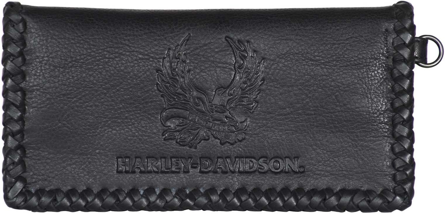 Amazon.com: Harley-Davidson Mens Skull Medallion Core Biker Tri-Fold ...