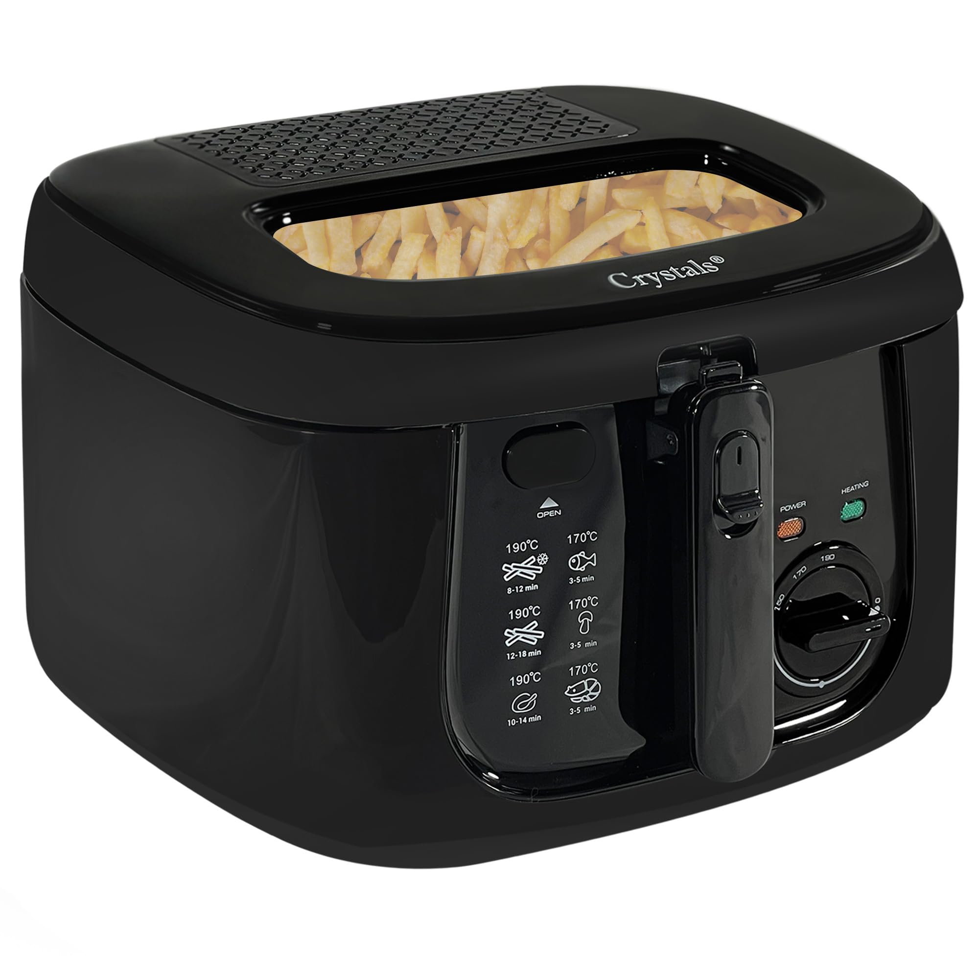 Crystals Electric 2.5L Deep Fryer, Deep Fat Fryer Countertop with Non ...