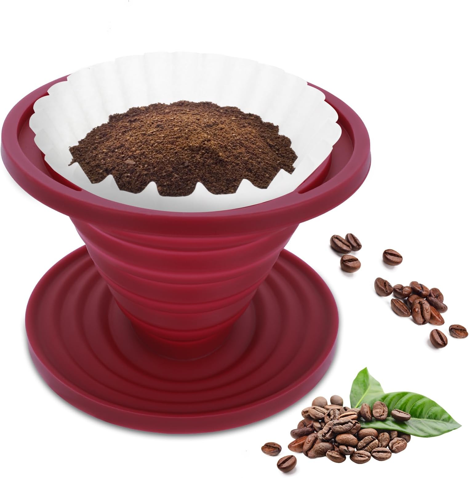 Amazon.com: 2 Pieces Collapsible Pour Over Coffee Dripper, Portable ...