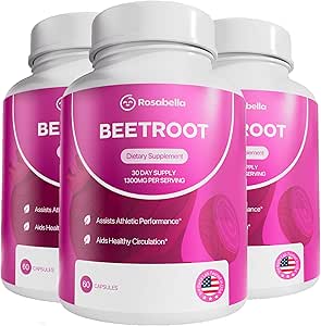 Amazon.com: Rosabella Organic Beet Root Capsules - 1300mg Beet Root ...