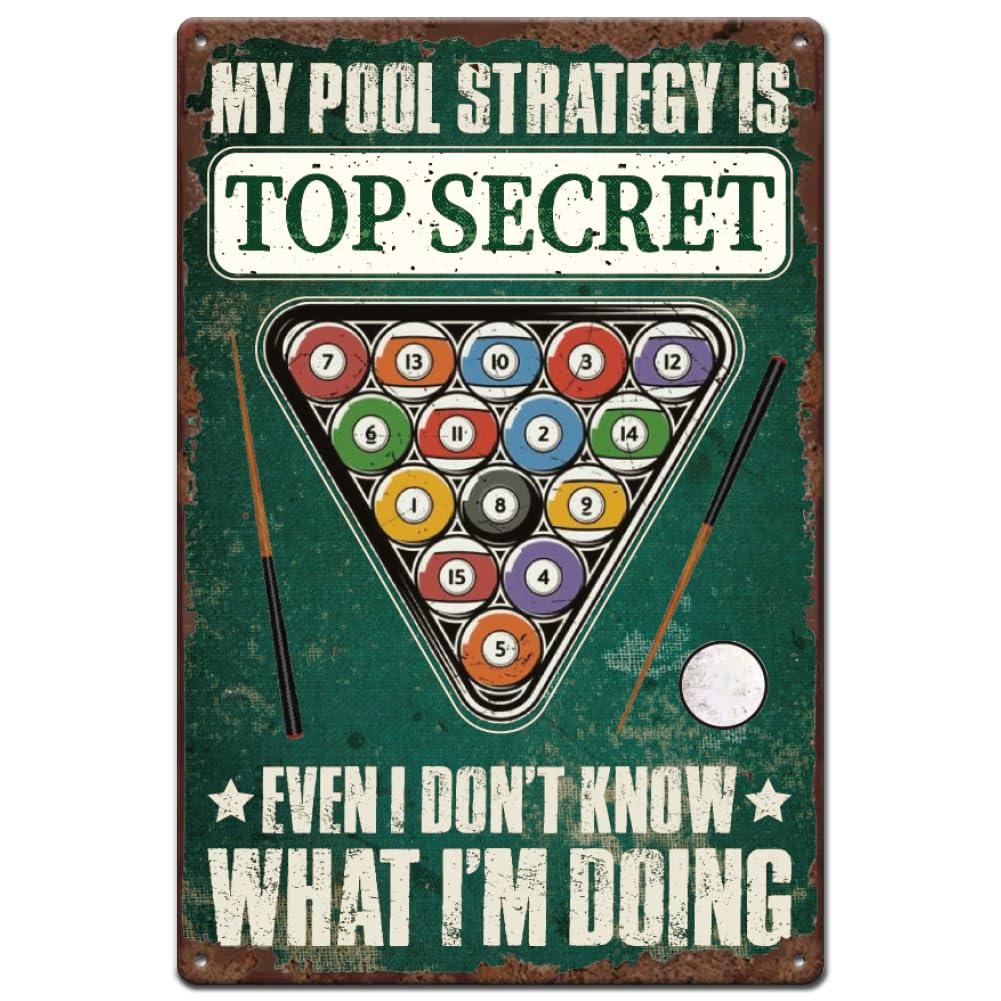 Bar Pool Room Rules Poster Pool Table Rules Metal Sign Wall Hanging