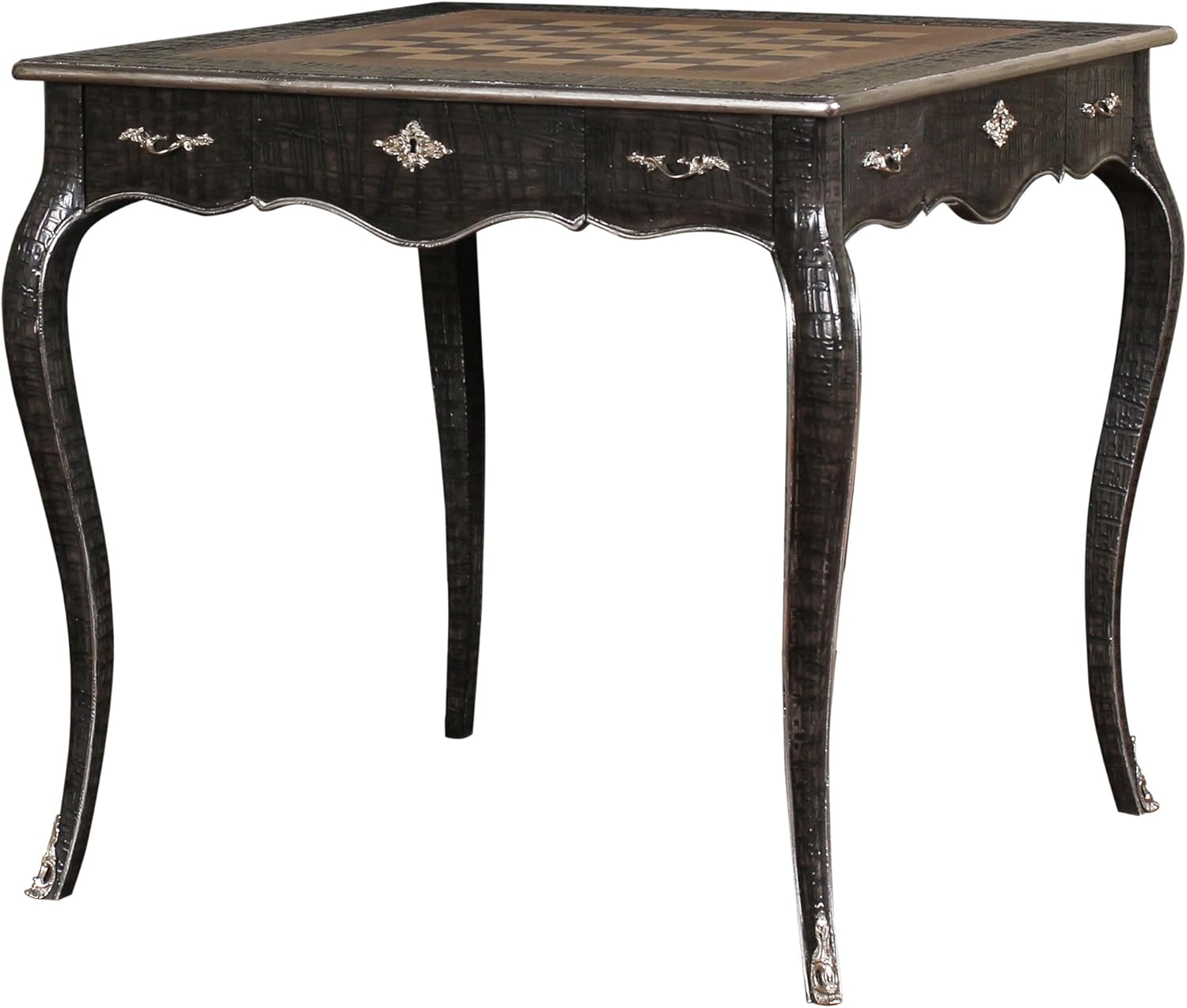 Amazon.com: French Heritage Couronne Game Table, Faux Croc Finish ...