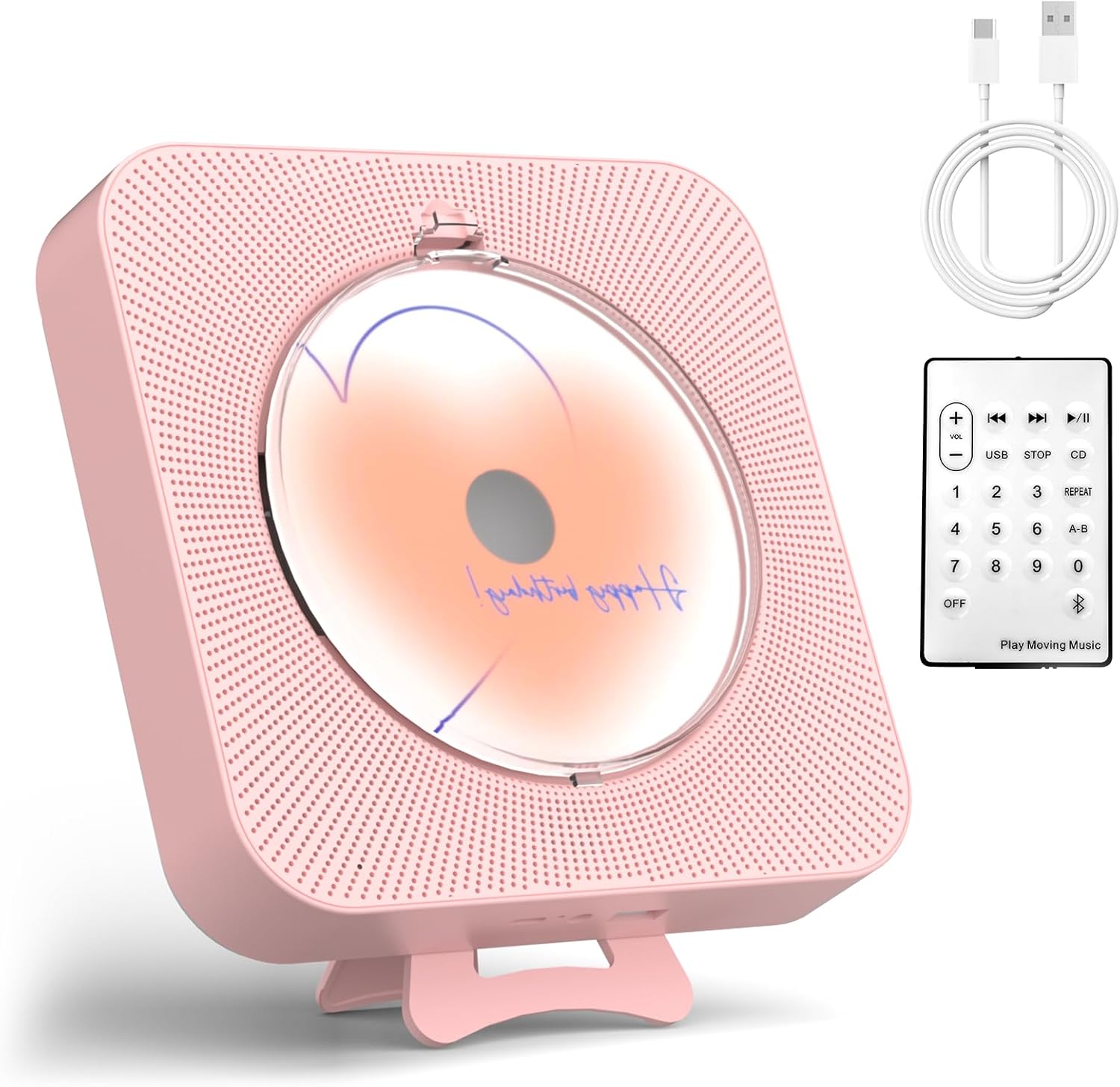 Yintiny Little Bombox CD Player with Speaker for Home Decor, Kpop CD ...