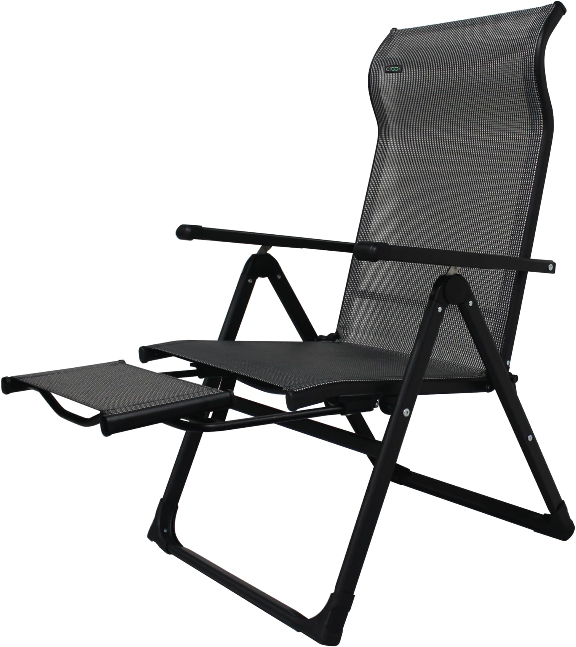Amazon.com : Caravan Sports Ergo+ Patio Folding Chair, Gray with Flip ...