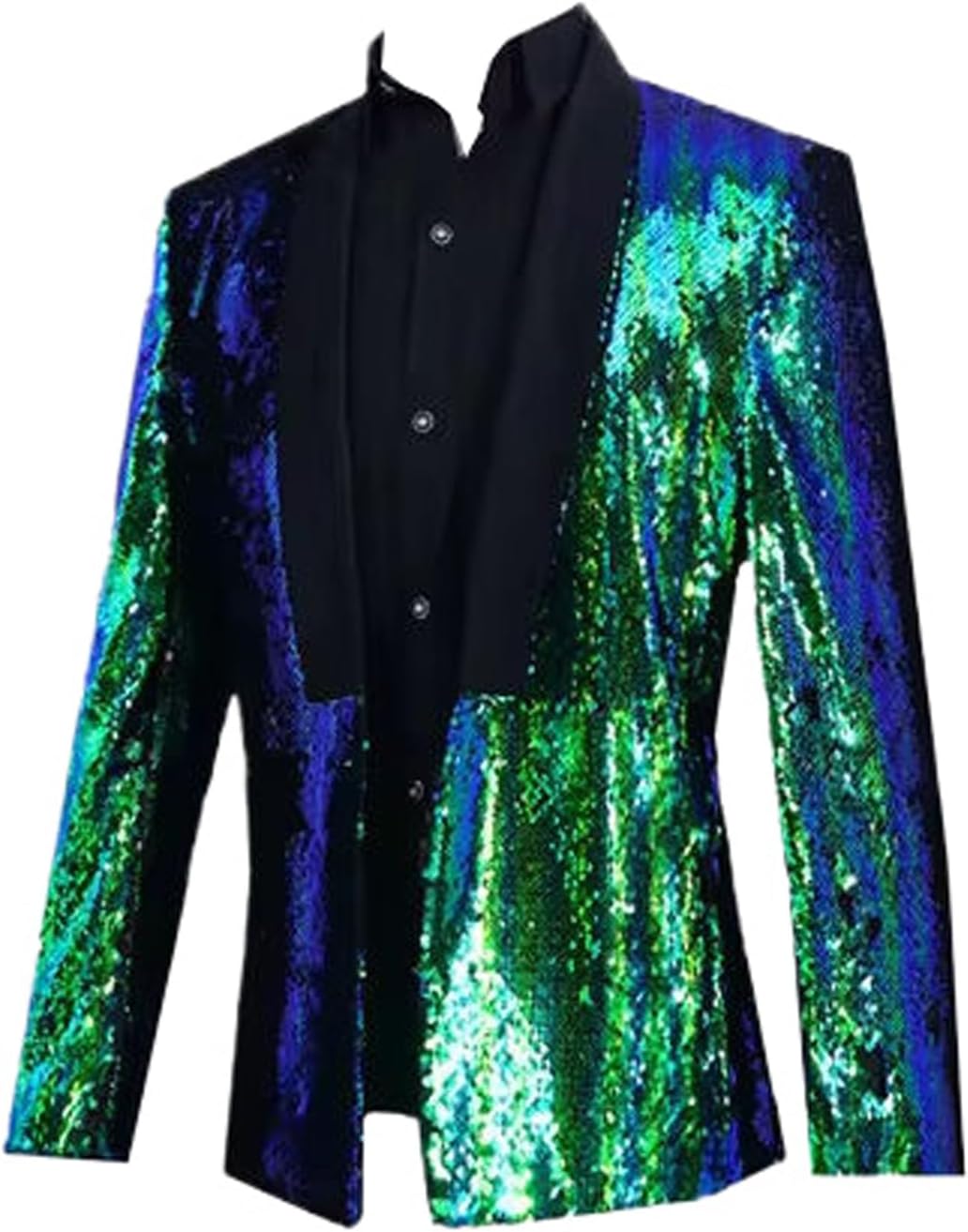 Men Sequin Blazers Singer Host Stage Performance Jacket Men's Bar ...