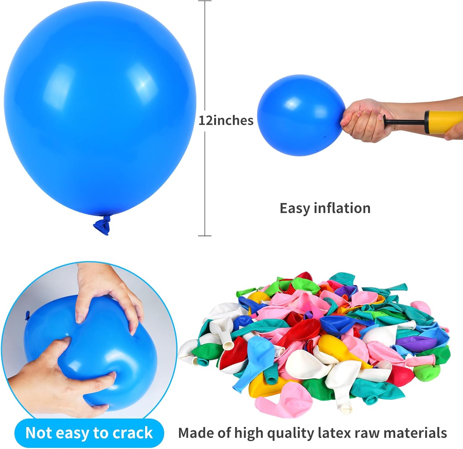 Jsocoah Globos de colores surtidos, 12 pulgadas (paquete de 120) globos ...