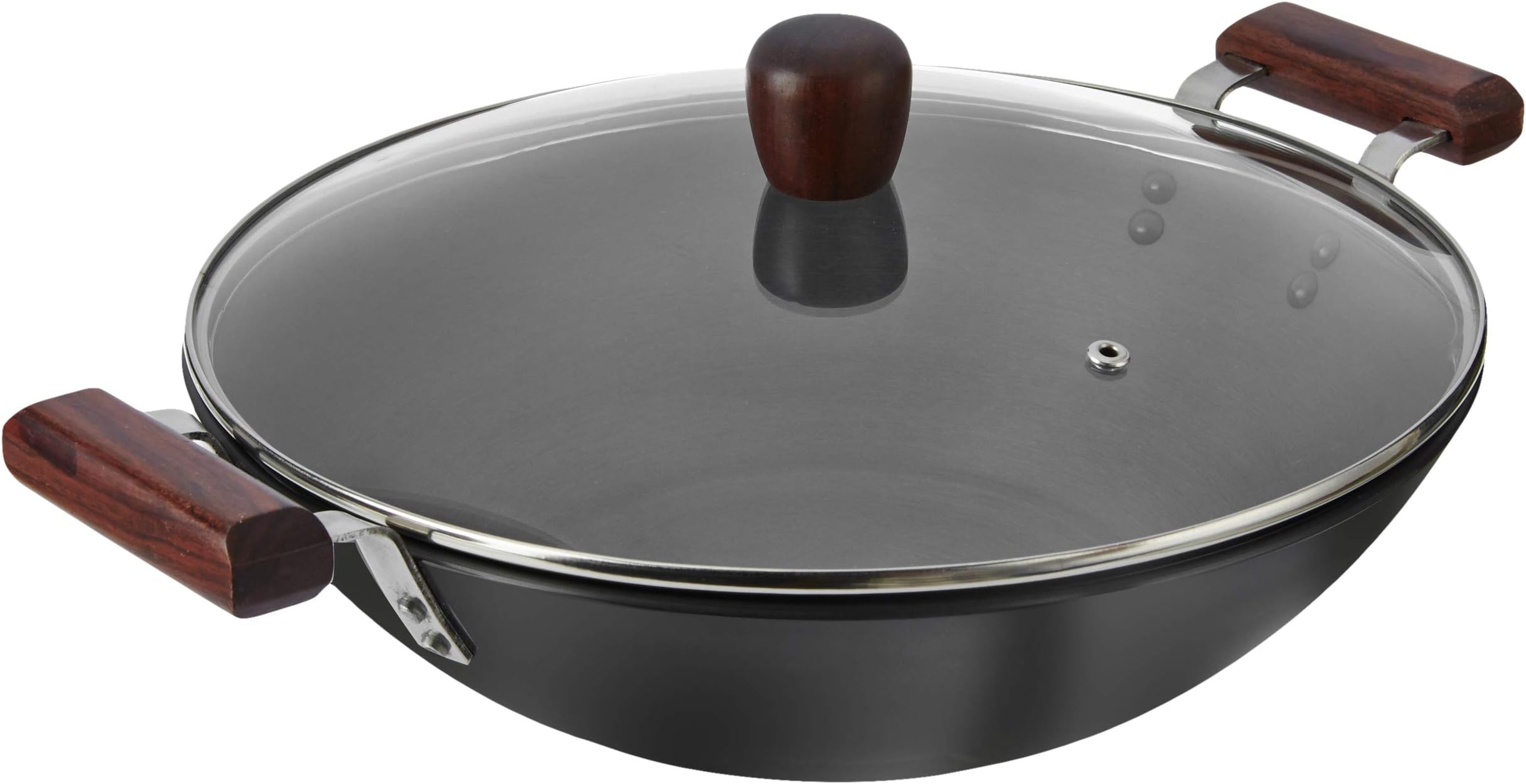 Amazon Brand - Solimo Hard Anodized Aluminium Kadhai with Induction ...