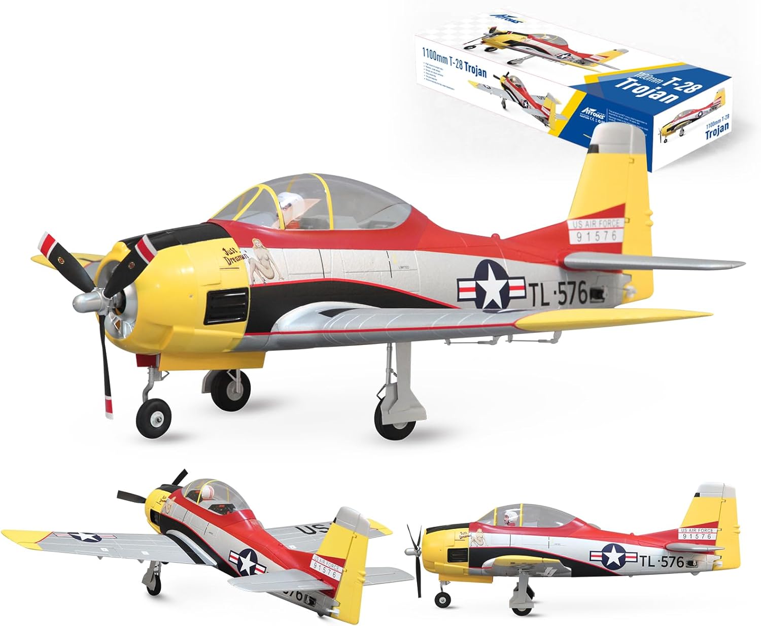 Amazon.com: WOWRC Arrows Rc Planes for Adults 1100mm T-28 Trojan Hobby ...