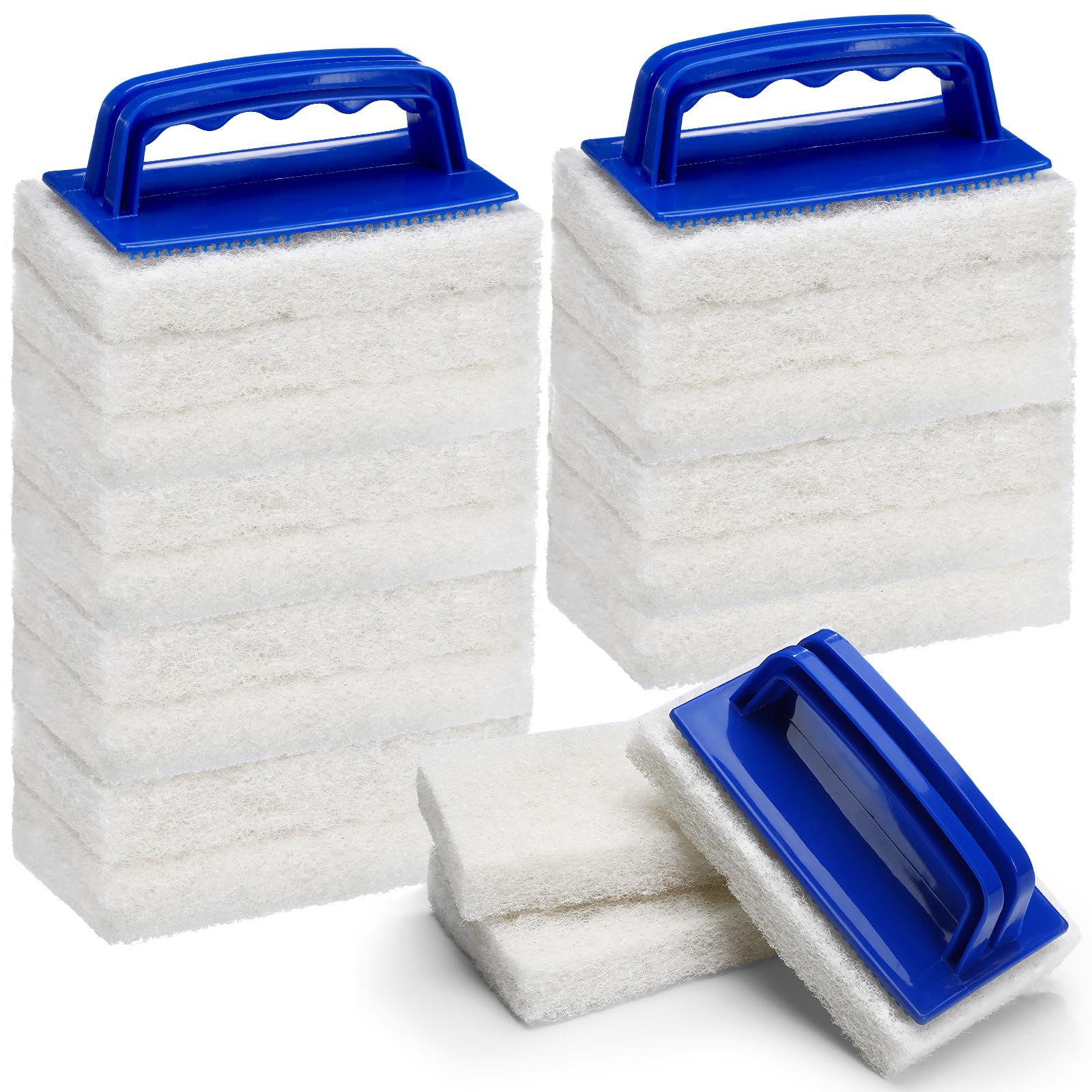 Amazon.com: 18 Pcs Handled Bath Scrubber Set, 15 Bathroom Scouring Pad ...