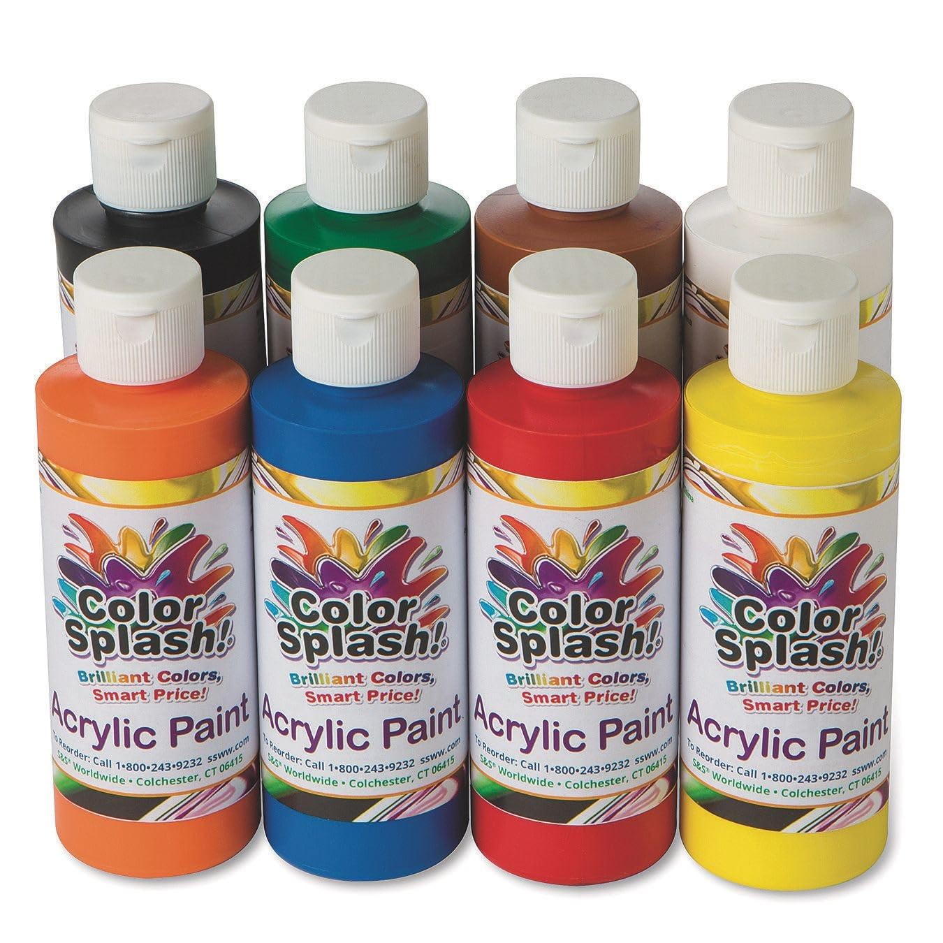 Amazon.com: S&S Worldwide Color Splash! Acrylic Paint, 8 Bright Colors ...