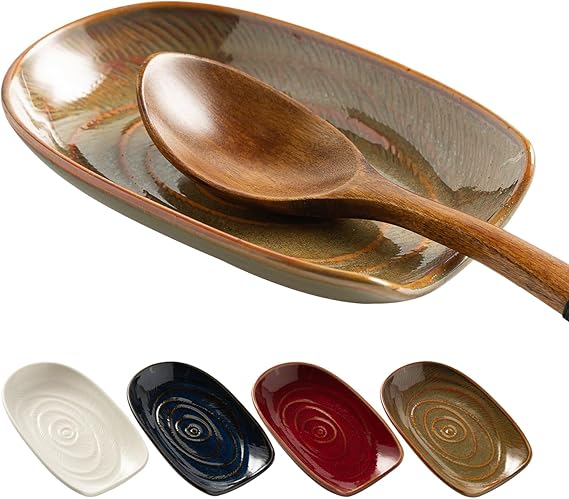 Amazon.com: Ceremic Spoon Rest for Stove Top, Spoon Holder for Kitchen ...
