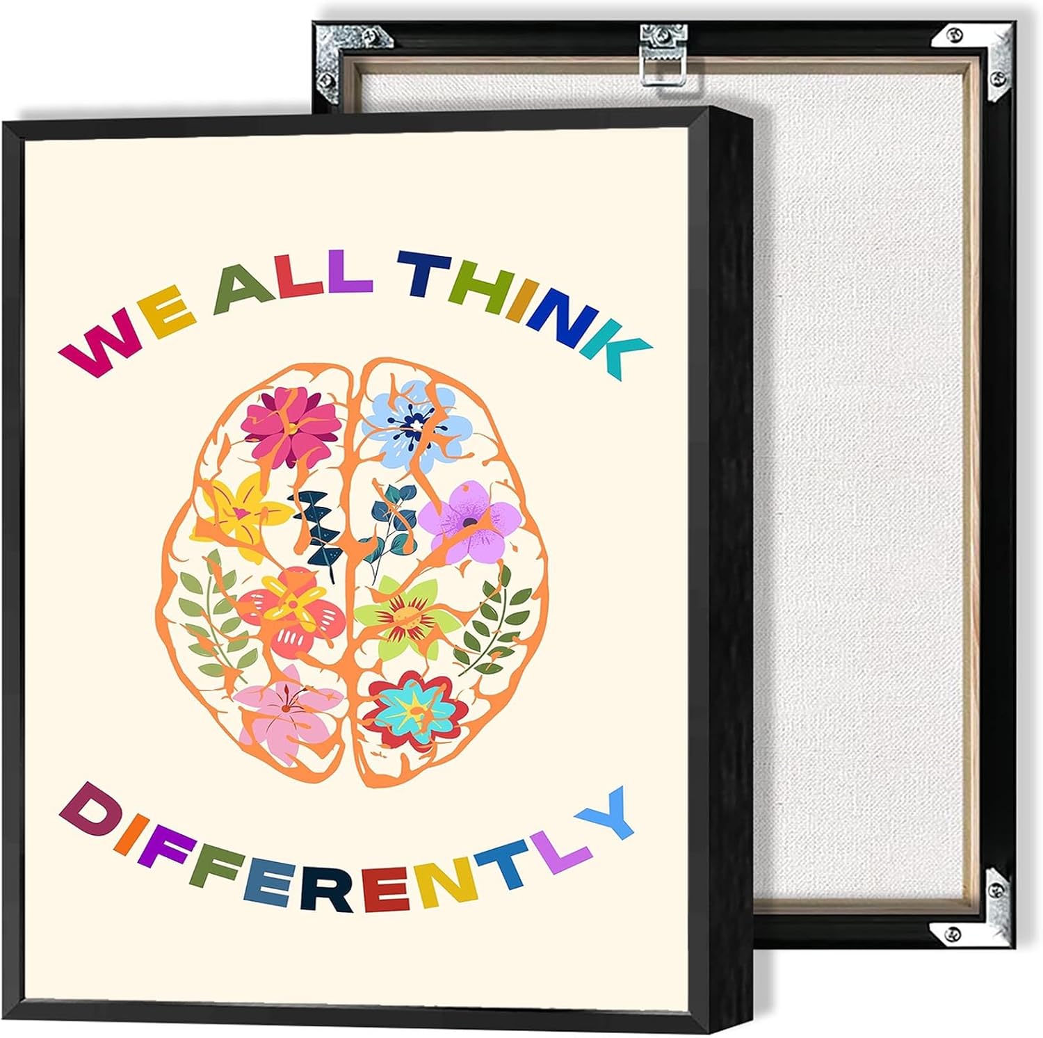 Amazon.com: Liyark We All Think Differently Mental Health Canvas Wall ...