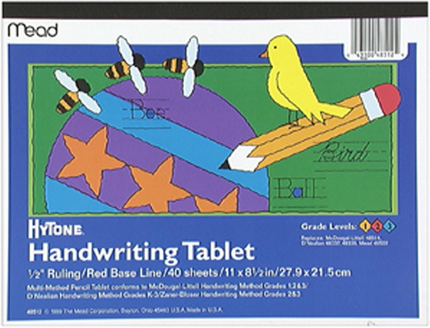 Amazon.com: Mead Hytone Handwriting Tablet for Grades 1-2-3, 11X8 1/2 ...