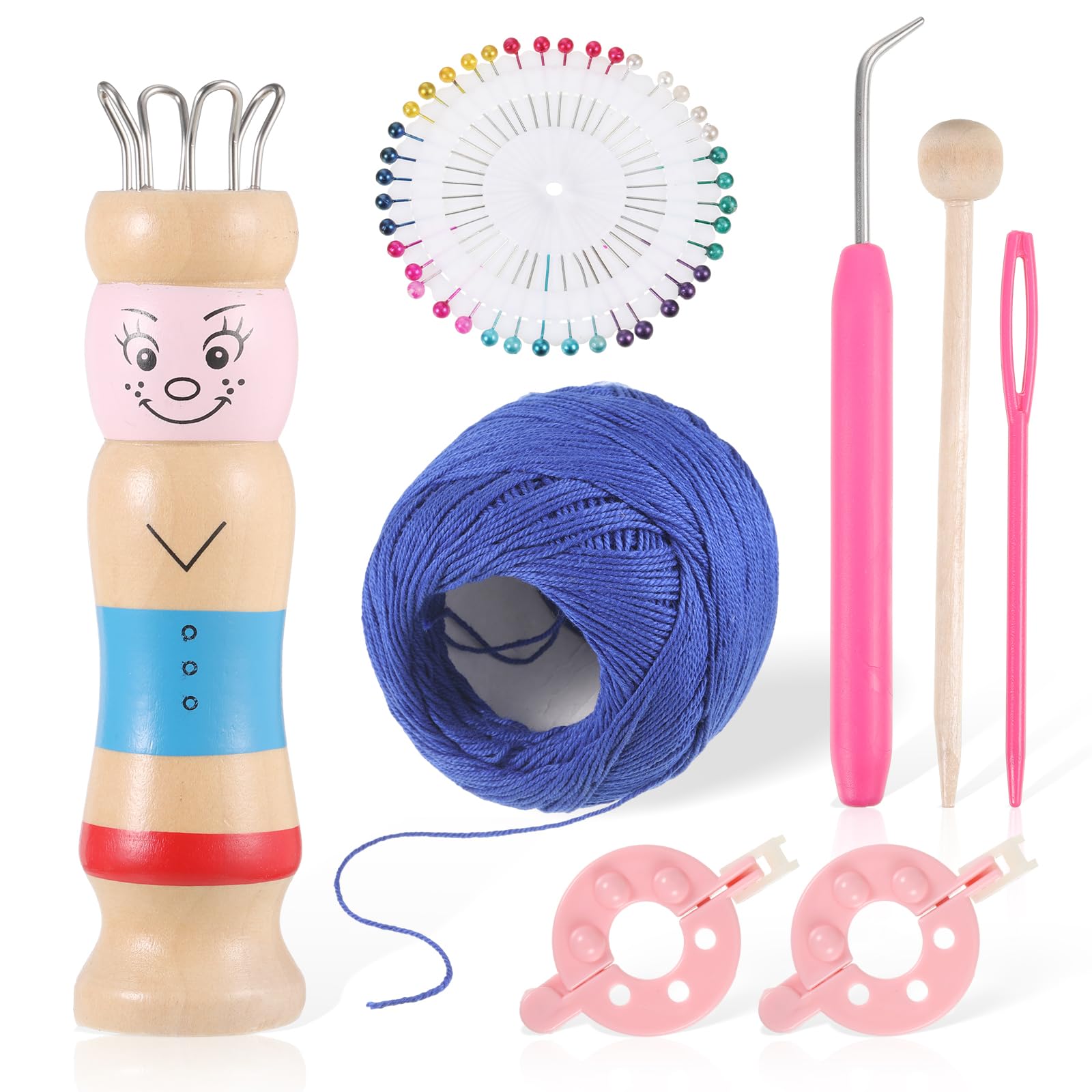 letcdfer 8PCS Childrens Knitting Sets, French Knitting Doll Kids Craft ...