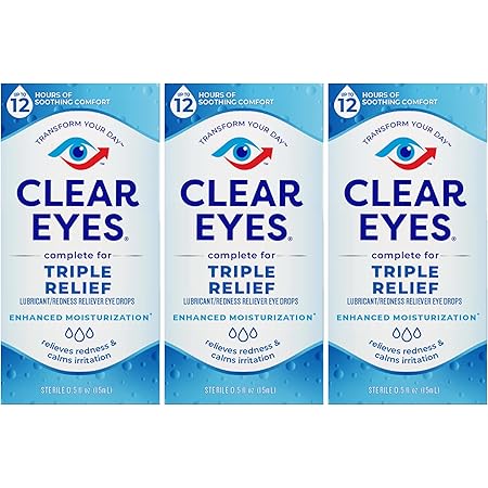 Amazon.com: Clear Eyes Triple Relief - Gotas para los ojos, 0.5 onzas ...