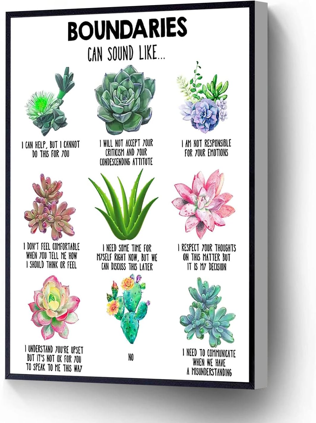 Amazon.com: RCVTVPV Mental Health Canvas Wall Art Boundaries Poster ...