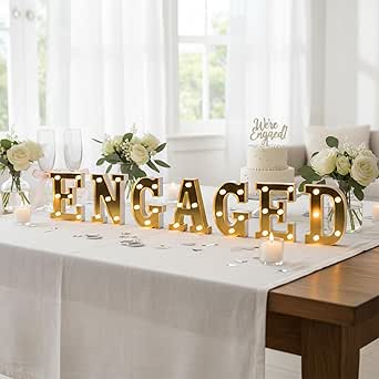 Amazon.com: U2KEERE Engaged LED Light up Letter - Mirror Surface ...