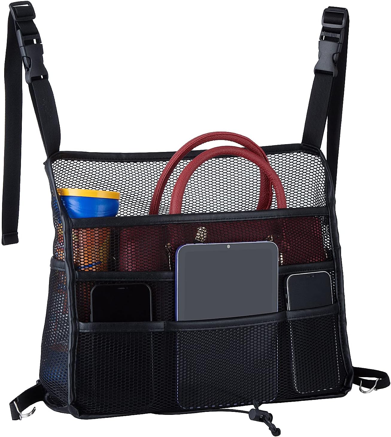 Amazon.com: Damocles Car Net Pocket Large Adjustable Buckle Strap Car ...