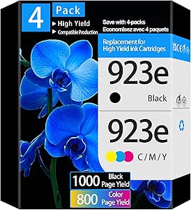 Amazon.com: 923e Ink Cartridges with The Latest Upgraded chip 4-Pack ...