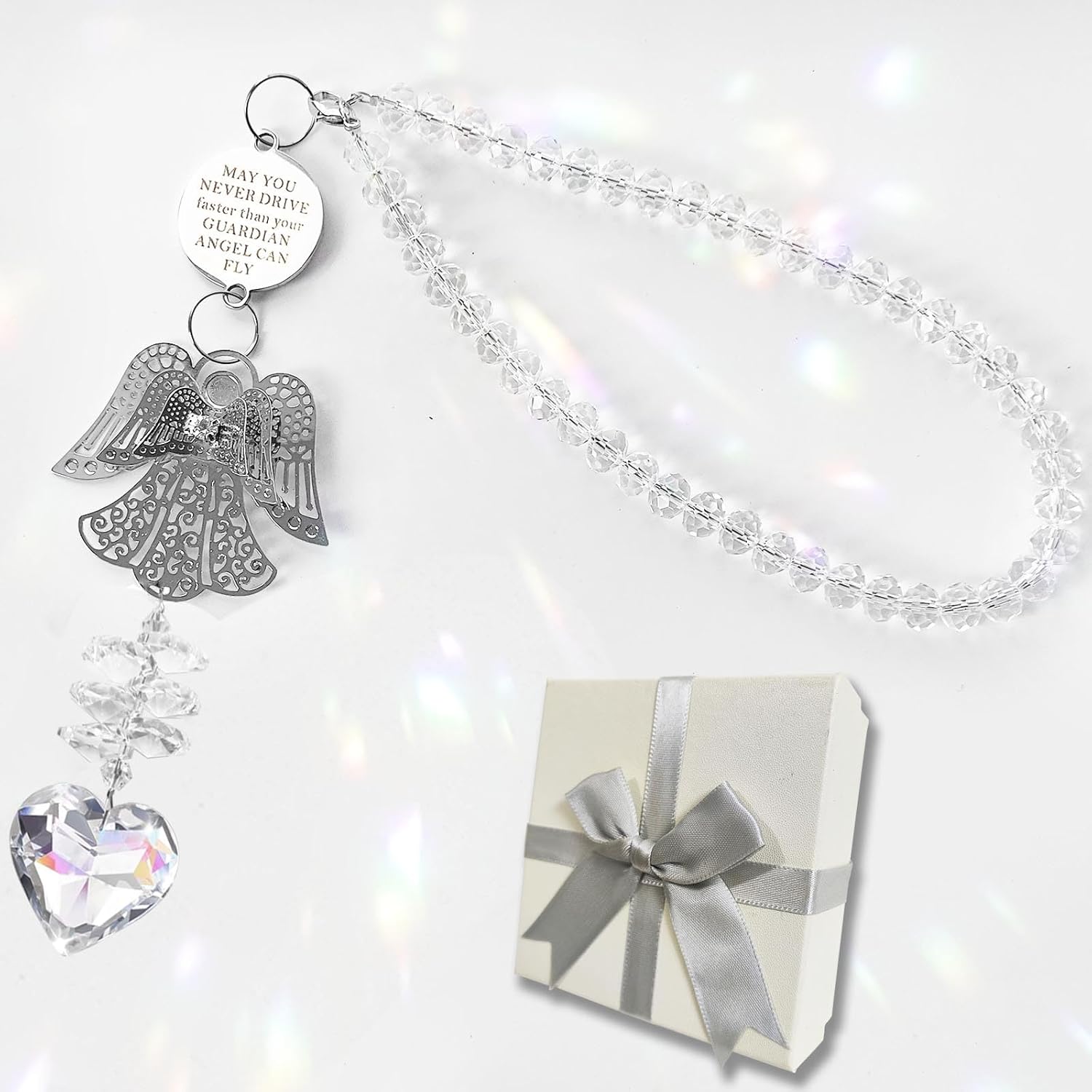 Amazon.com: Guardian Angel for Car Mirror Hanging Gift, Never Drive ...