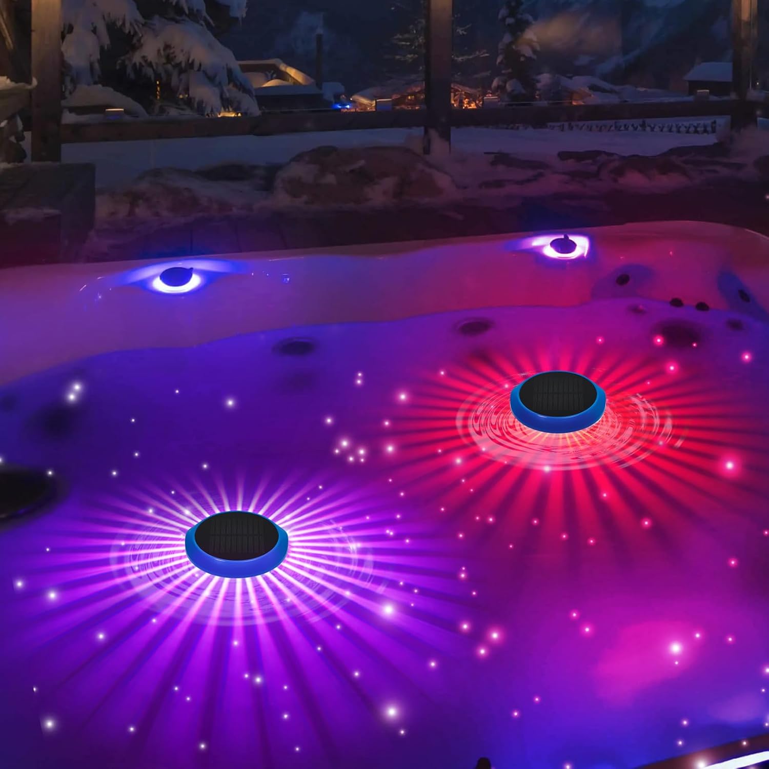 Amazon.com: RRRPIO Floating Pool Lights,Solar Pool Lights with RGB ...