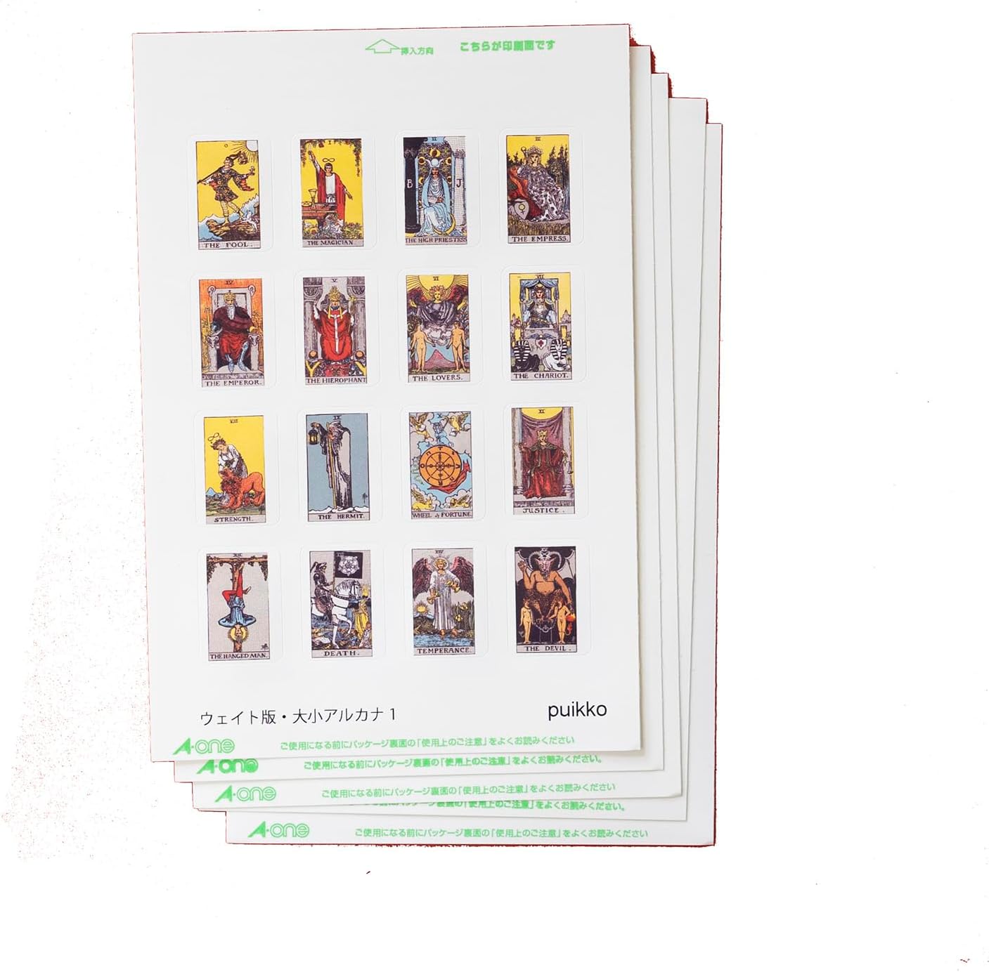 Amazon | puikko 角型シール（17×24mm） タロットカード（ウェイト版・大小アルカナ）（5枚セット） | シール・ステッカー | おもちゃ
