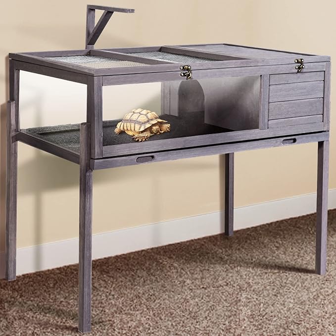 Amazon.com : Tortoise Habitat Wooden Tortoise House, Indoor Tortoise ...