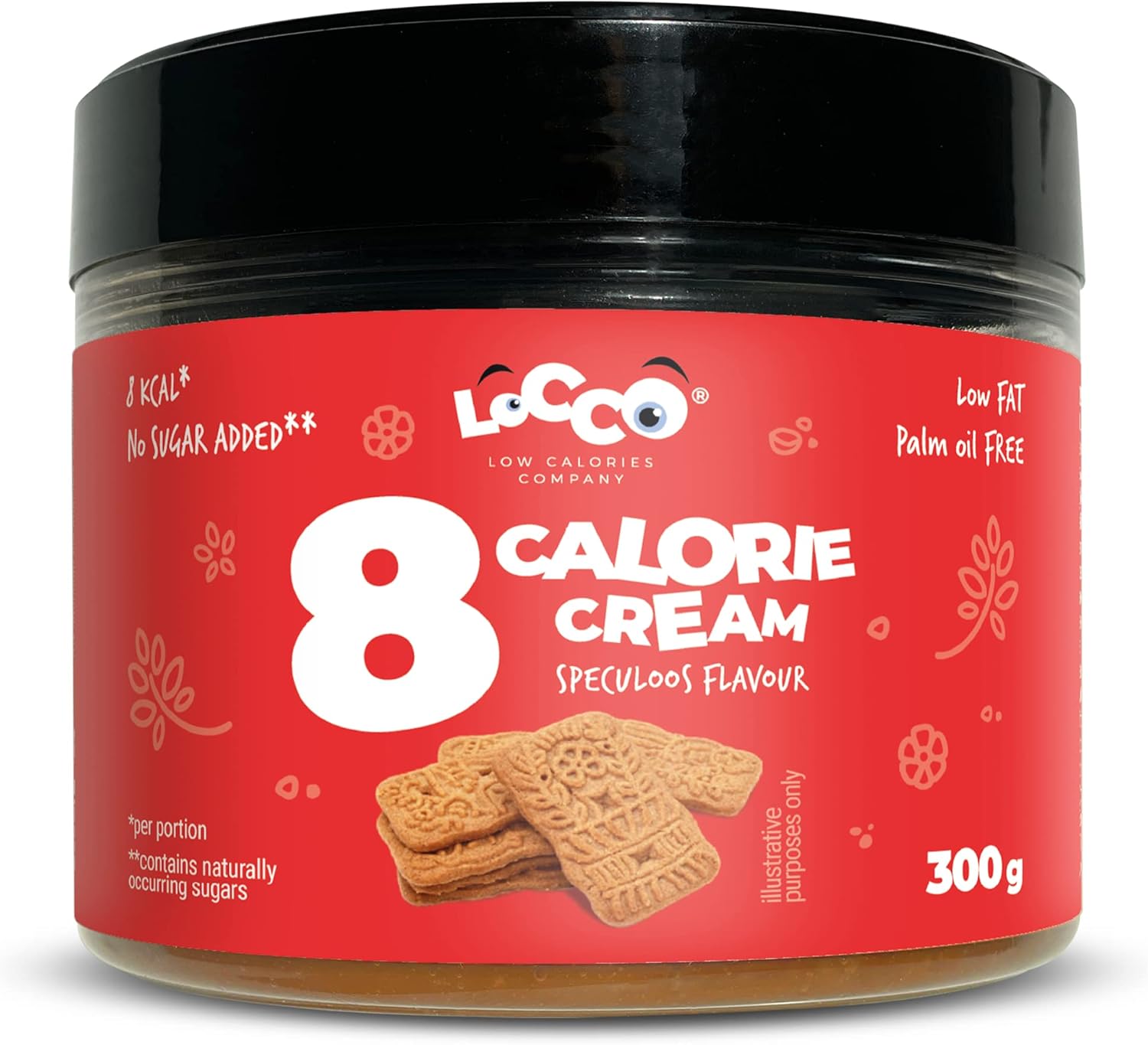 LoCCo Speculoos Low Calorie Cookie Butter Cream Spread 8 Calories Sugar ...