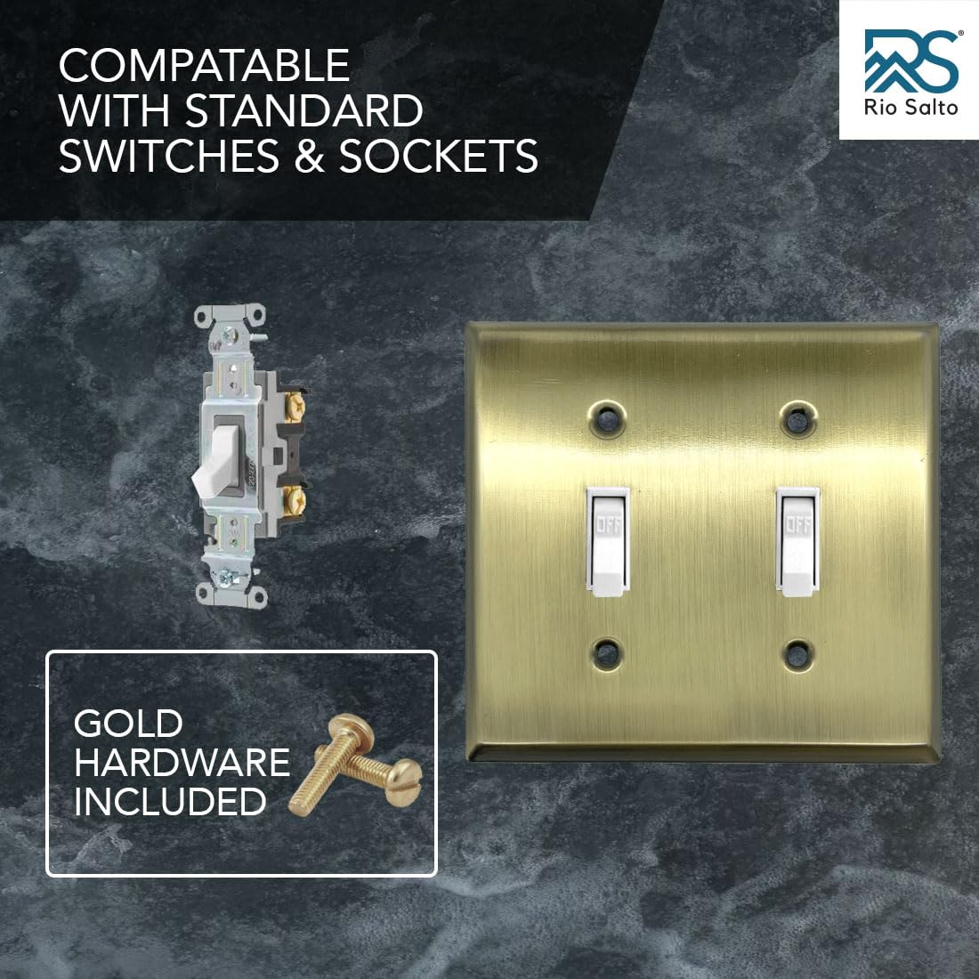 Snapklik.com : Rio Salto MIDSIZE Metal Antique Gold Double Tottle Light ...