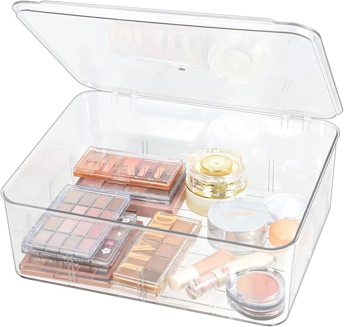 Amazon.com: ZEXALOR Clear Storage Container Drawer Organzier Dividers ...