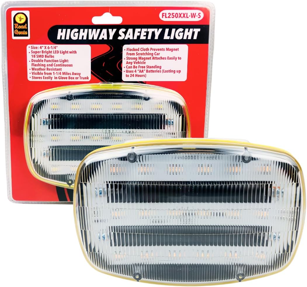Amazon.com: ROAD GENIE White Highway Safety Lights LED with Magnetic ...