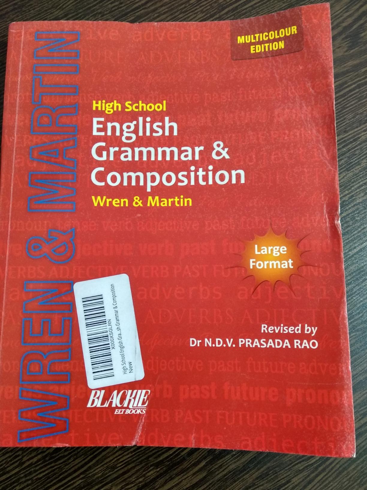 High School English Grammar and Composition Book (Multicolour Edition ...