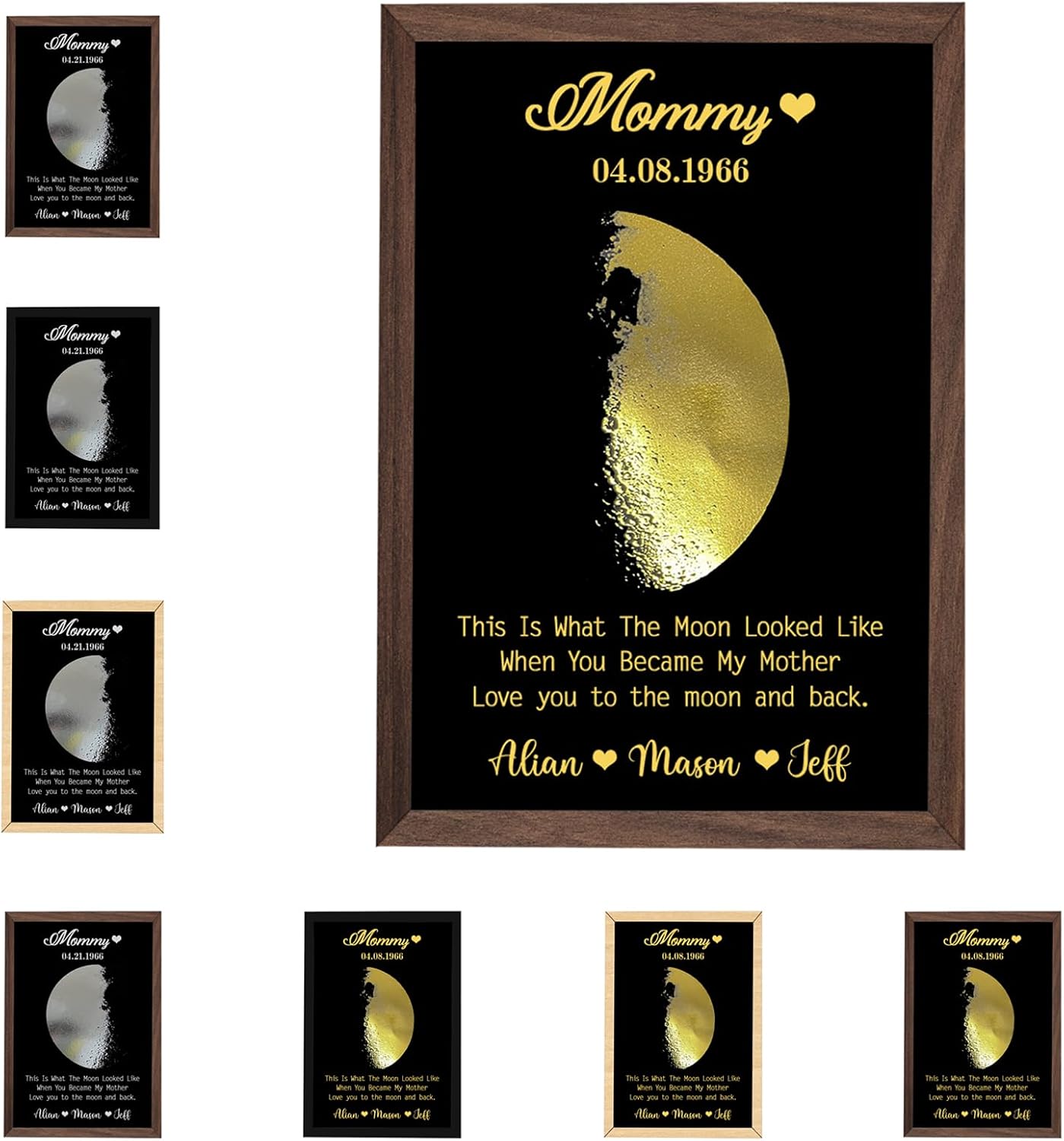 Amazon.com: First Mother's Day Gift Moon Phase Wall Art The Night You ...