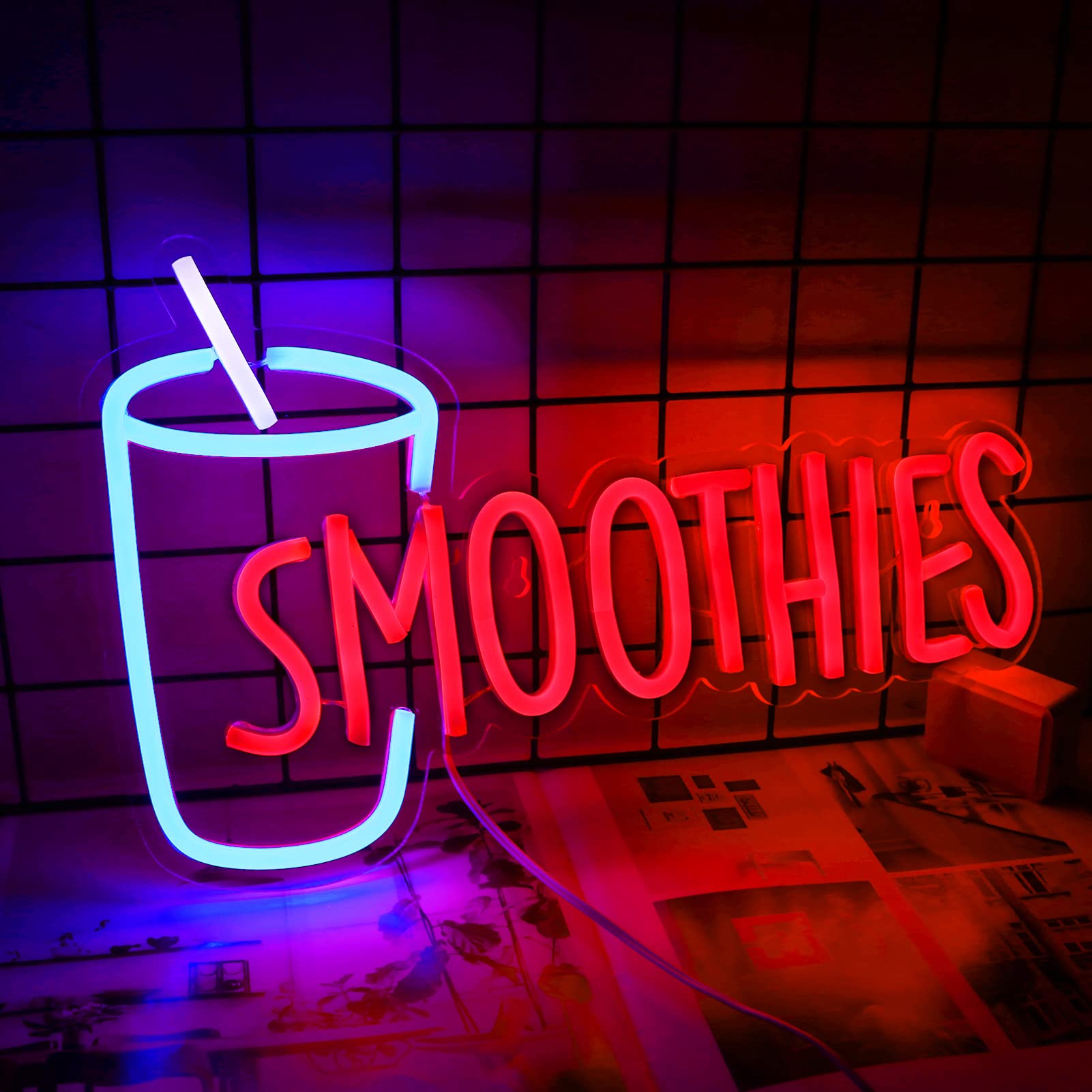 Amazon.com: Vinray Smoothies Bar Neon Sign for Fruit Beverage Shop and ...