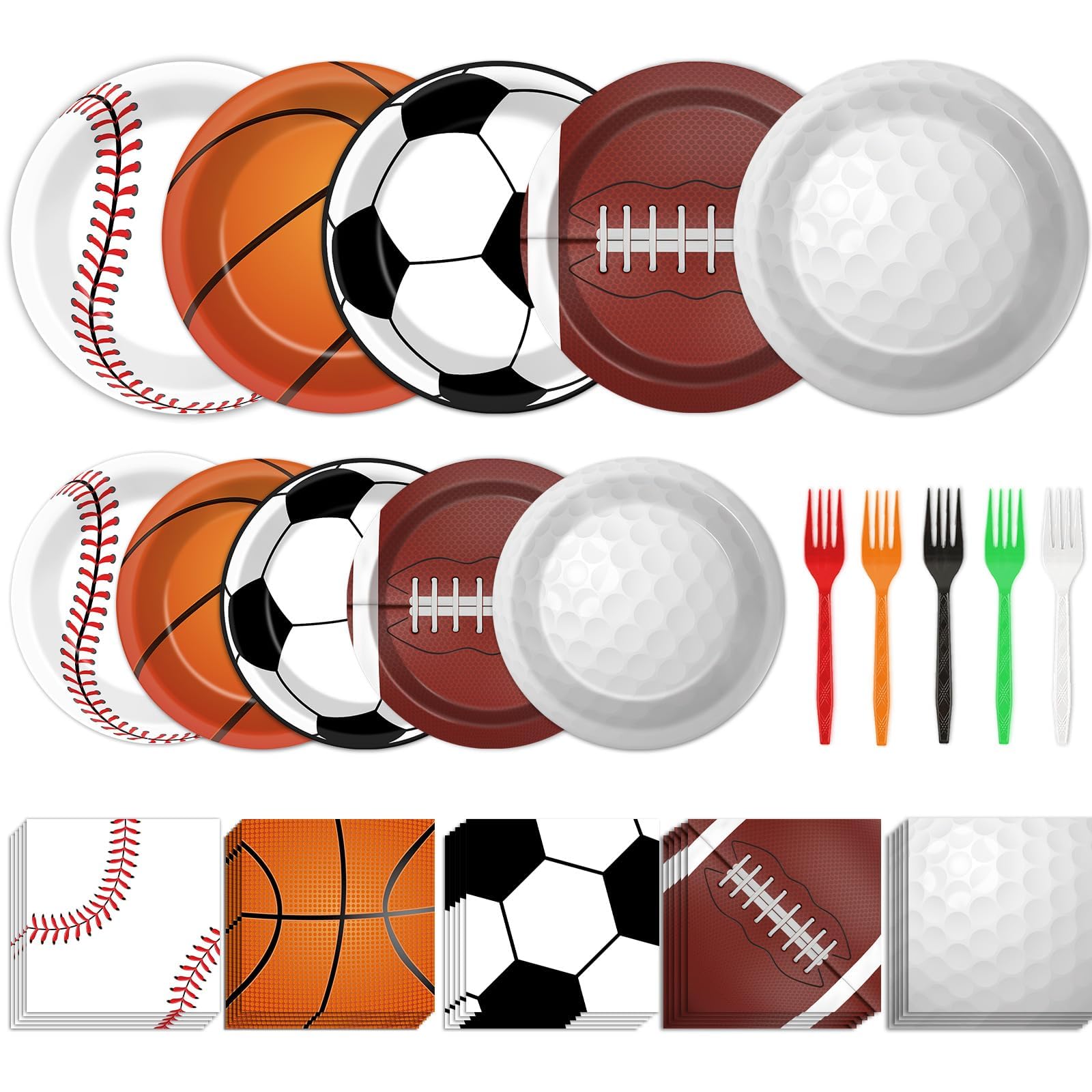 Amazon.com: Qyeahkj 100 Pcs Sports Birthday Party Decorations Sports ...