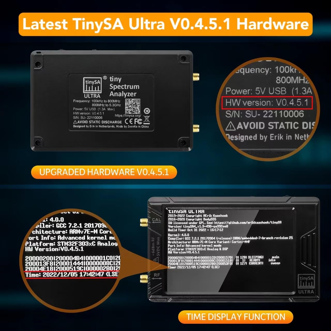 Snapklik.com : 2023 AURSINC TinySA Ultra Spectrum Analyzer 4inch ...