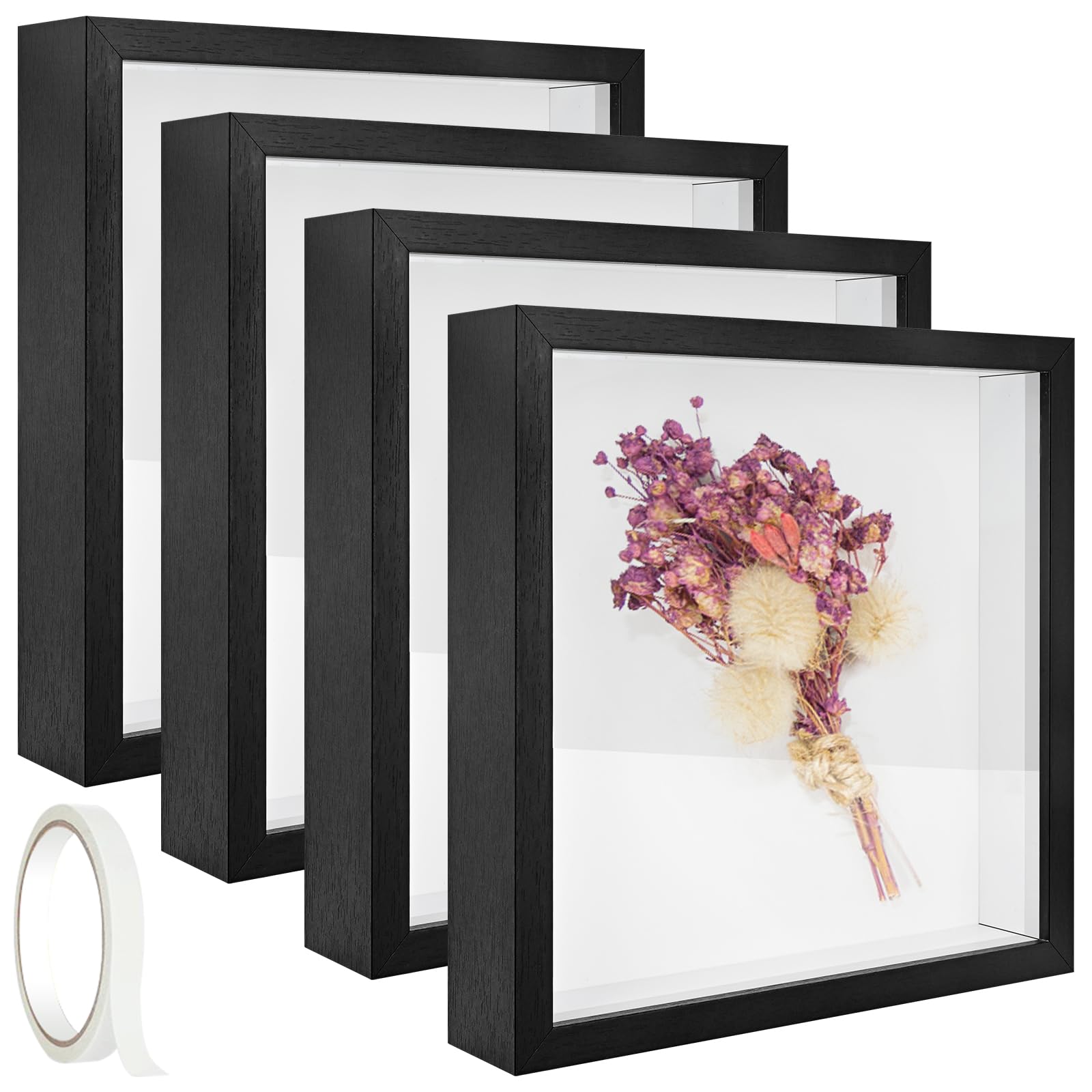 Amazon.com - 4 Pack 5 x 5in Shadow Box Frame, Shadow Boxes Display ...