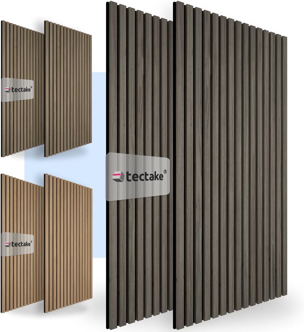 tectake® Set of 2 Acoustic Wall Panels in MDF & Elegant Real Wood ...