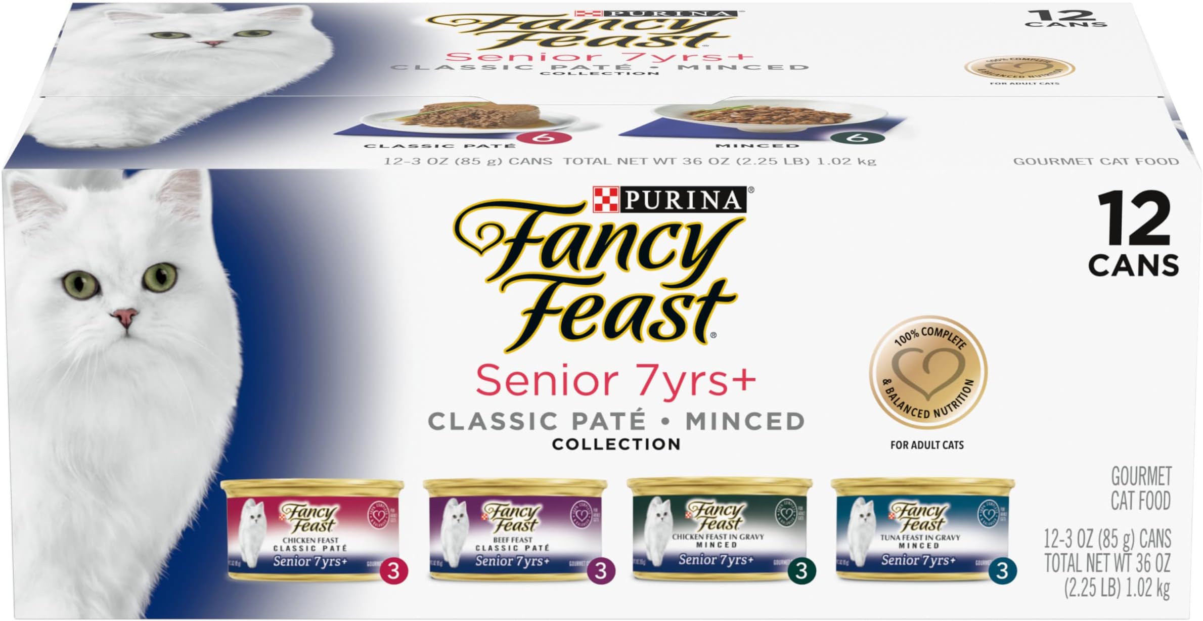 Purina Fancy Feast Grain Free Pate Wet Cat Food Variety Pack; Seafood ...