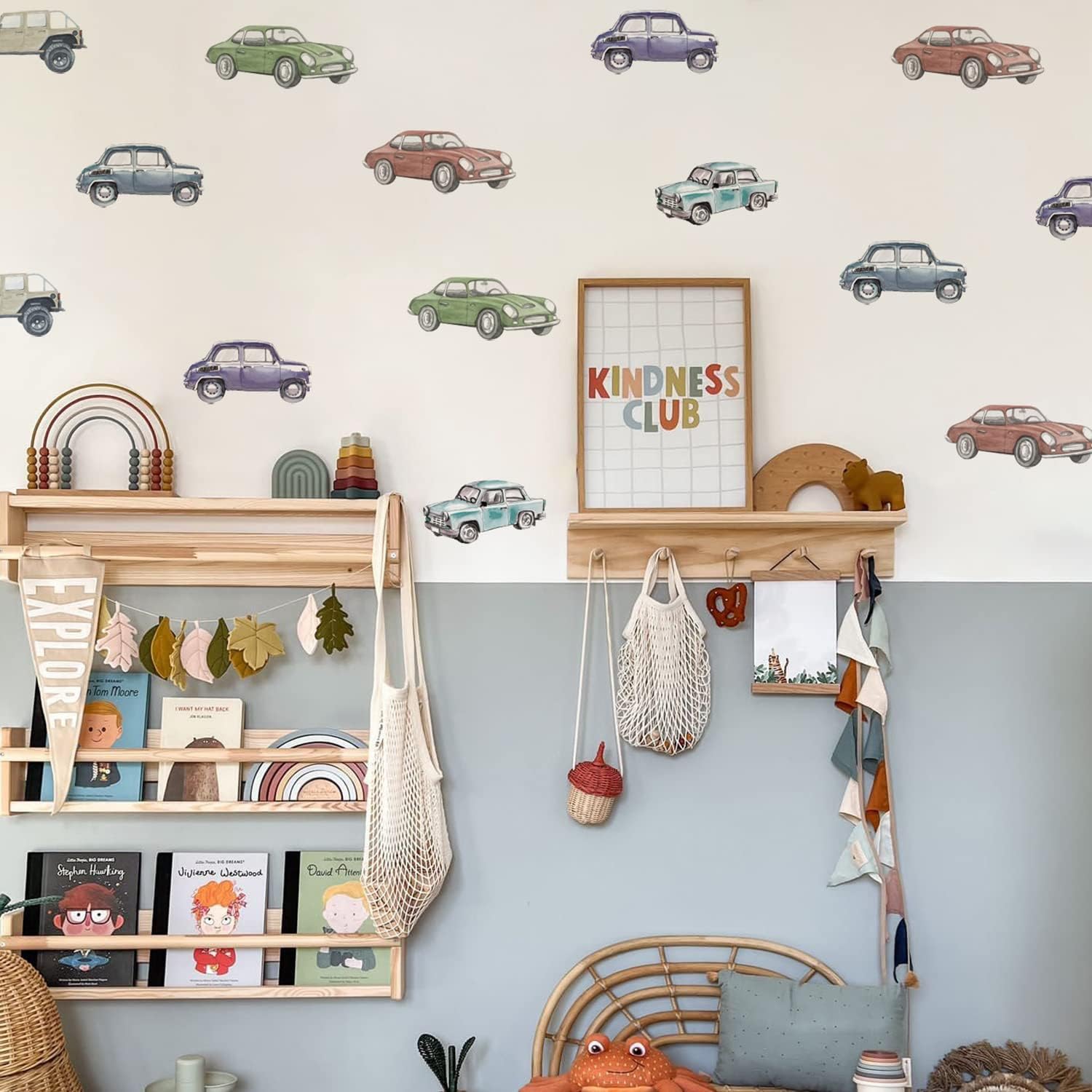 Amazon.com: Runtoo Large Dinosaur Wall Decals Watercolor Dino Footprint ...