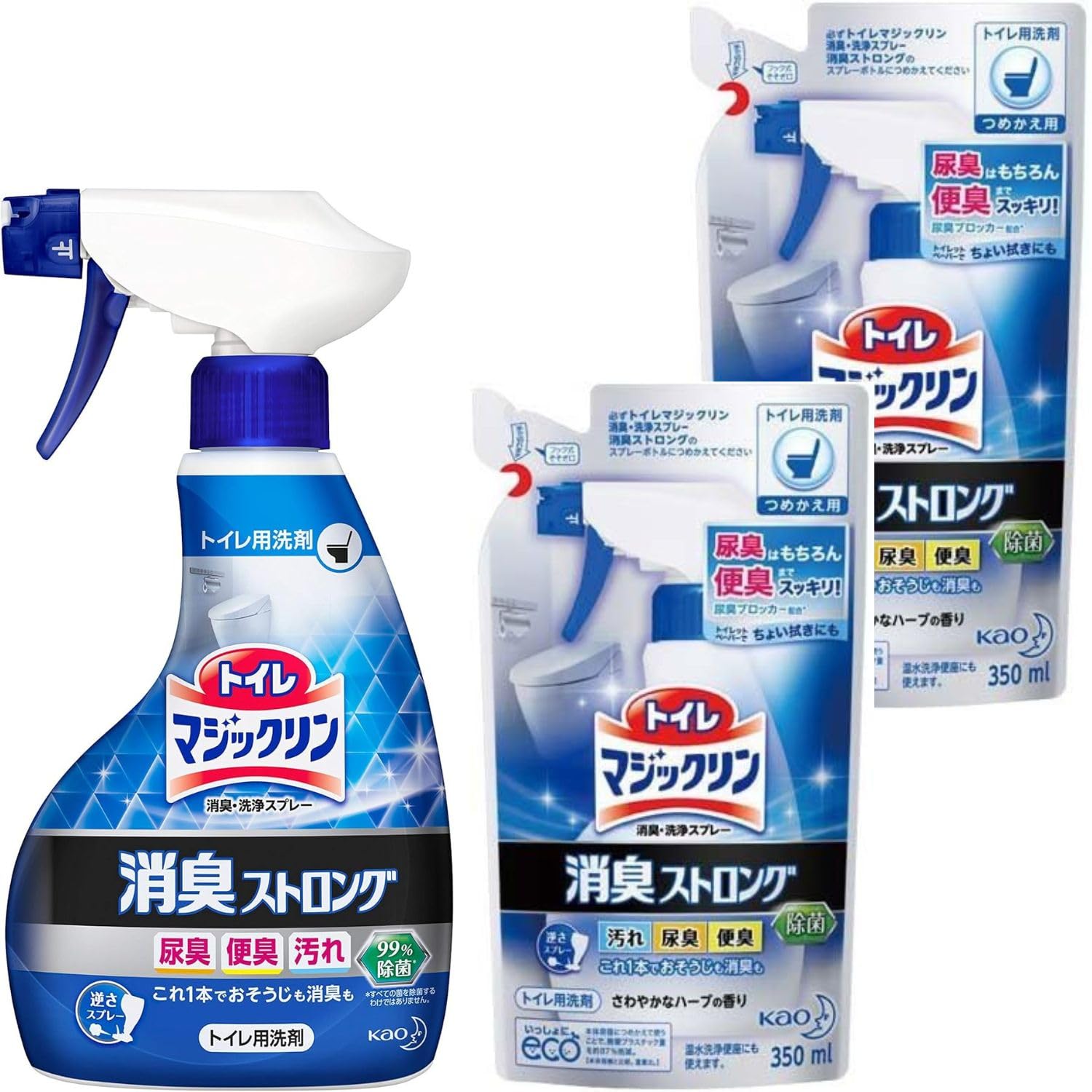 Amazon | 花王 トイレマジックリンスプレー 消臭ストロング 本体 400ml 詰め替え 350ml 2袋 8LINK | TKHY | トイレ洗剤