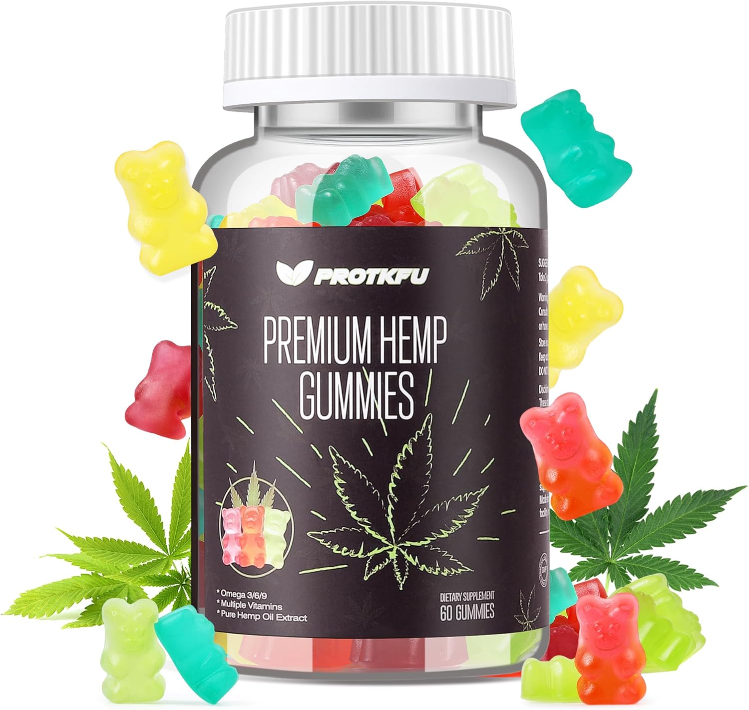 Amazon.com: Premium Hemp Gummies - Fruity Gummy Bear with Hemp Oil High ...