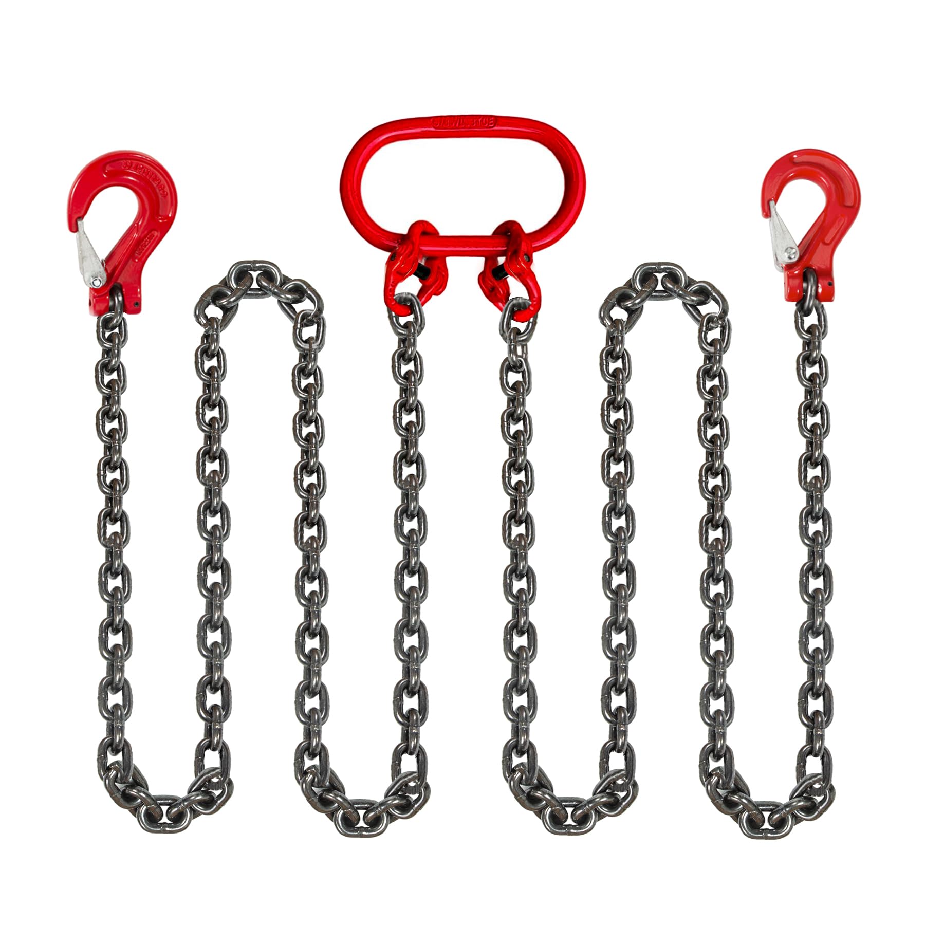 Lifting Chains with Hooks, 5/16" x 5 Ft Double Legs Chain Sling, G80 ...