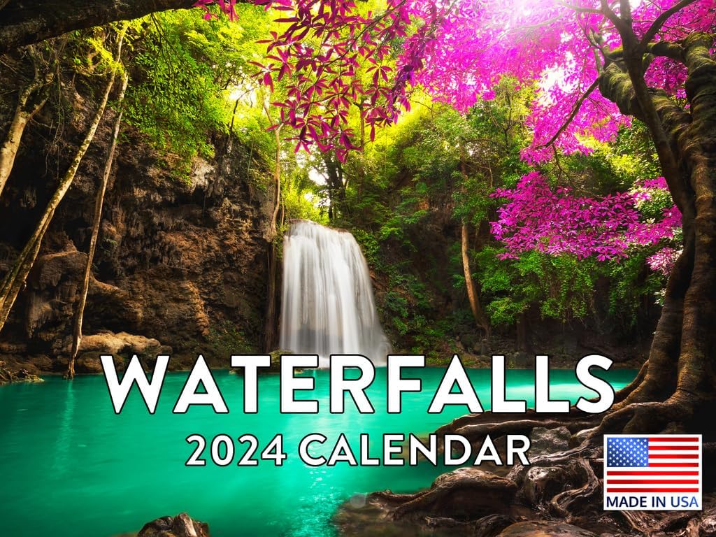 Amazon.com: Waterfall Calendar 2024 Monthly Wall Calender 12 Month ...