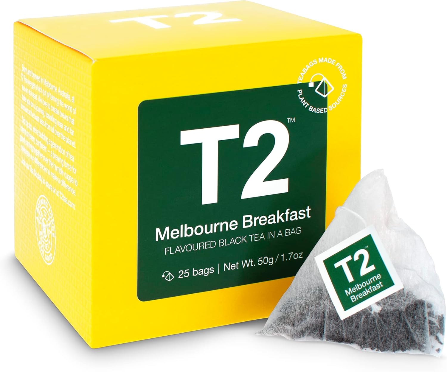 T2 Tea Melbourne Breakfast Black Tea Bags in Box, 25-count : Amazon.com ...